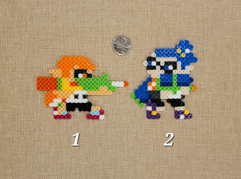 Splatoon Inklings Inkling Squid Perler Bead Keychains Figurines ...