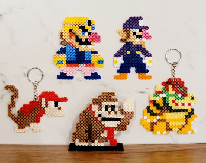 Super Mario Archnemesis Bowser Donkey Kong Wario Waluigi Perler Beads ...