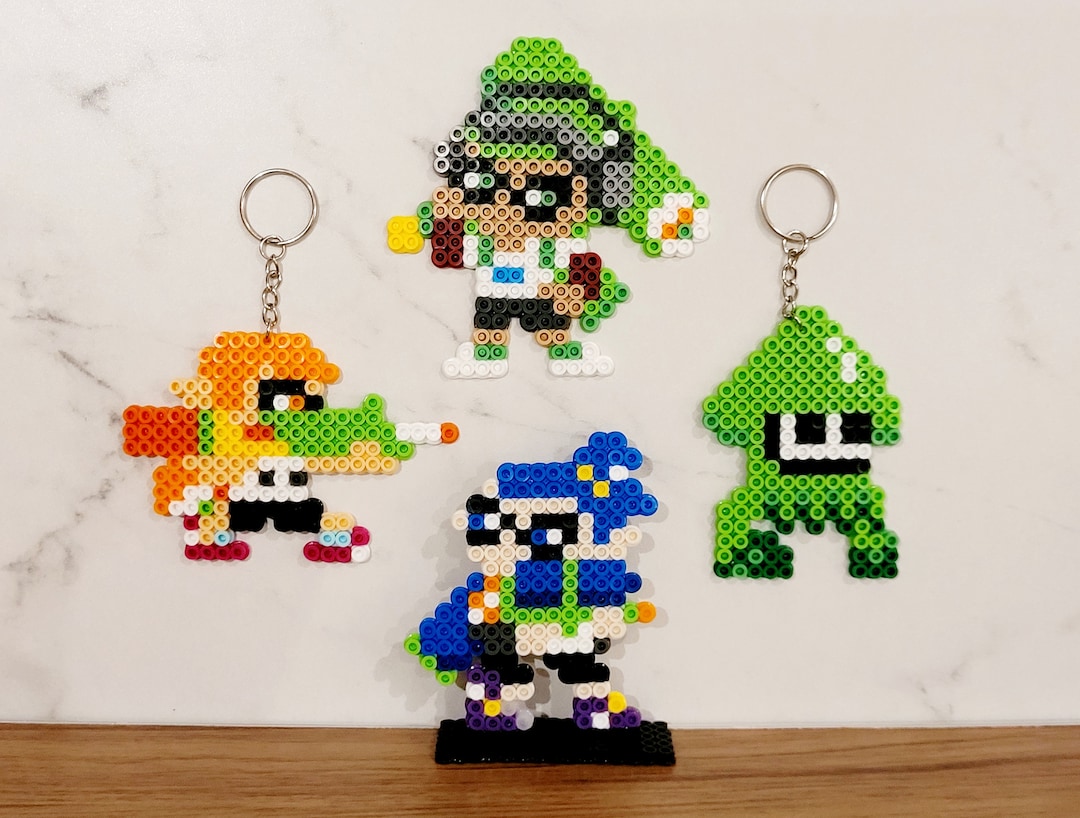 Splatoon Inklings Inkling Squid Perler Bead Keychains Figurines ...
