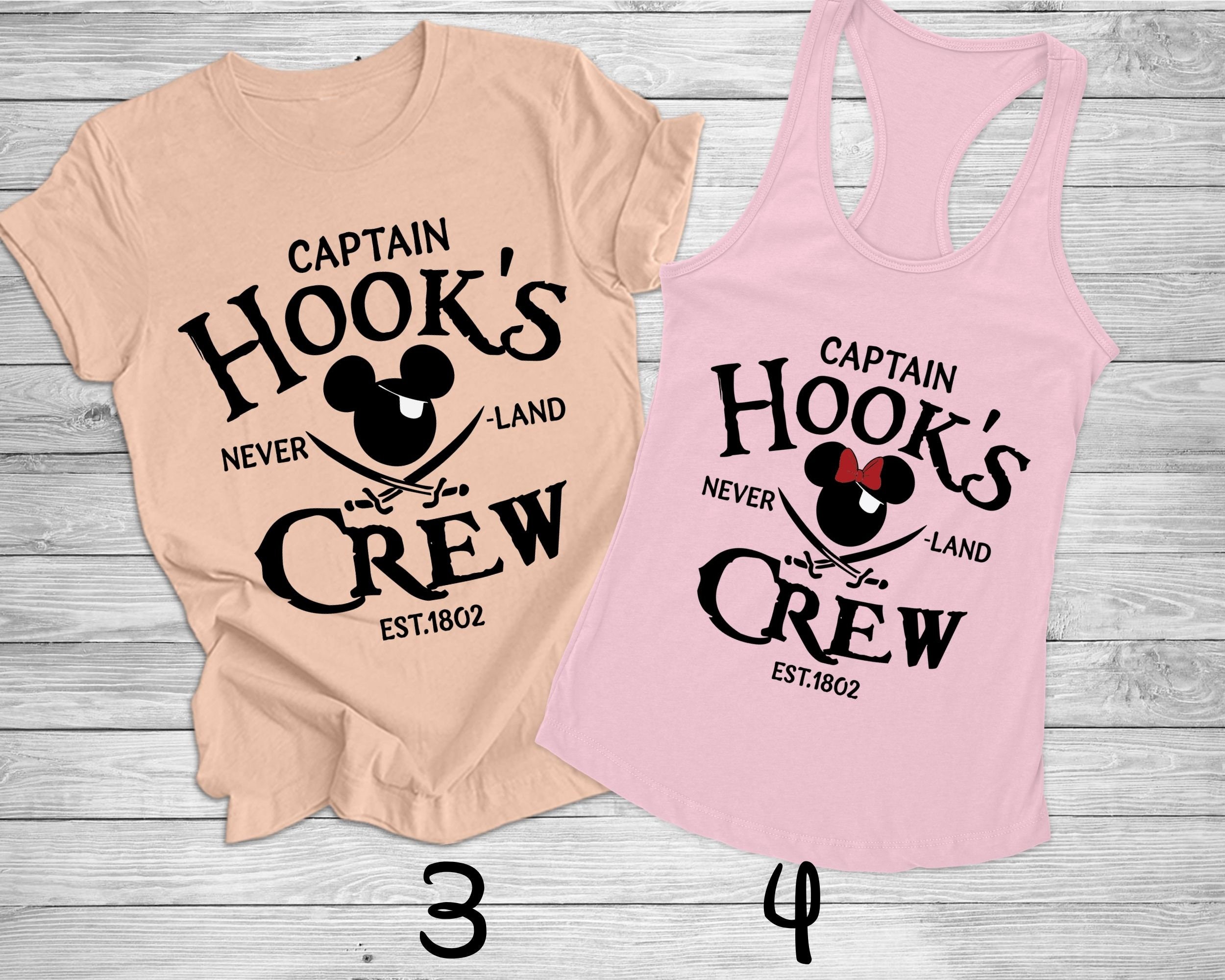 Captain Hooks Crew Shirt, Customizable Disney Cruise Shirt, Minnie Ears ...