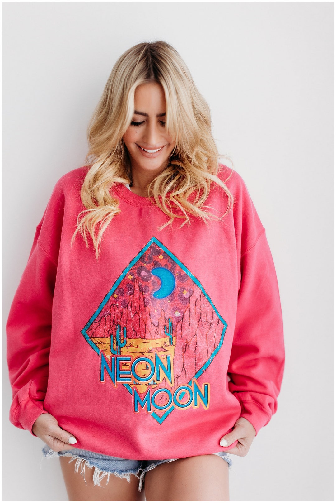 90's Country Sweatshirt 90's Country Fan Neon Moon Sweatshirt Brooks ...