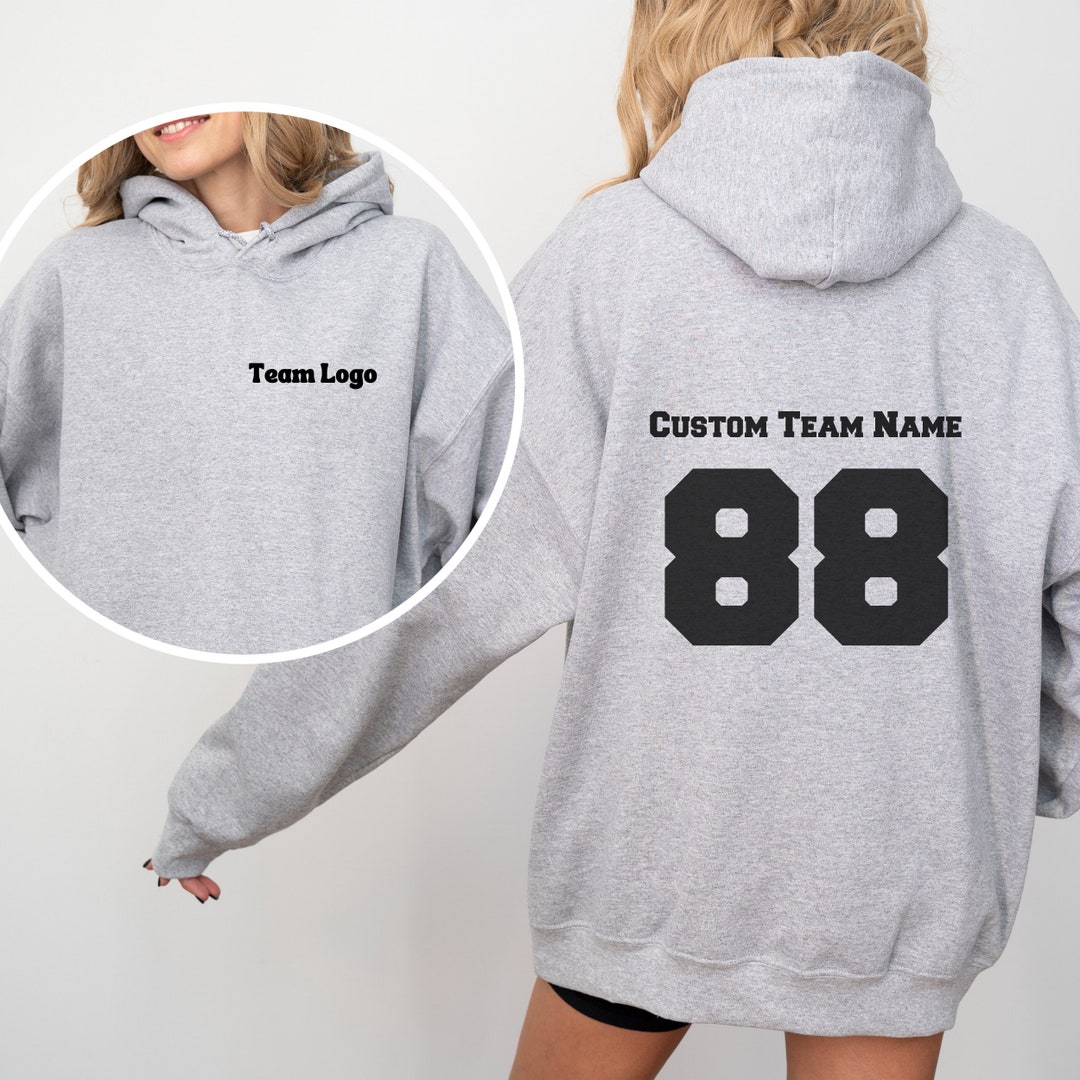Custom Hoodie, Custom Logo Hoodie, Personalized Text Sweatshirt, Team ...