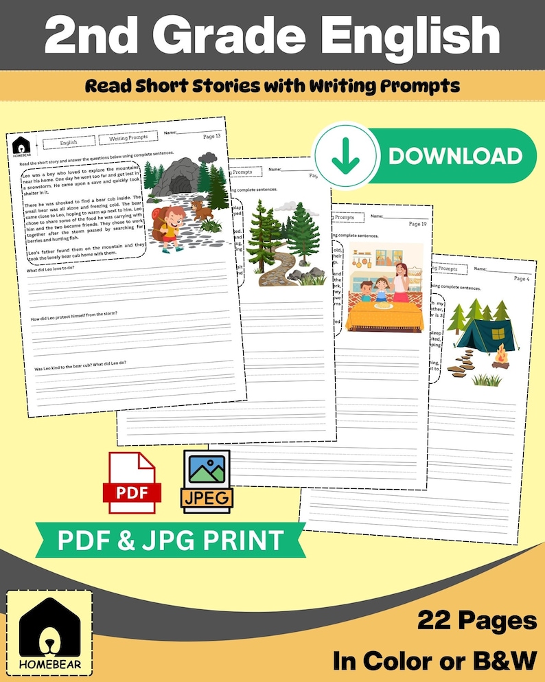 2nd Grade Reading & Writing Worksheet, Short Stories With Questions ...
