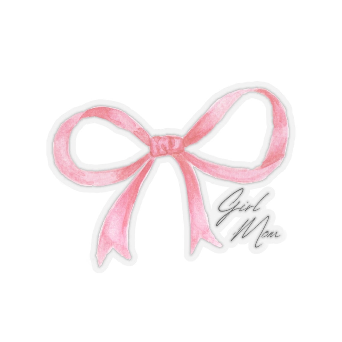 Girl Mom Watercolor Bow Sticker, Girly Pink Decal - Etsy