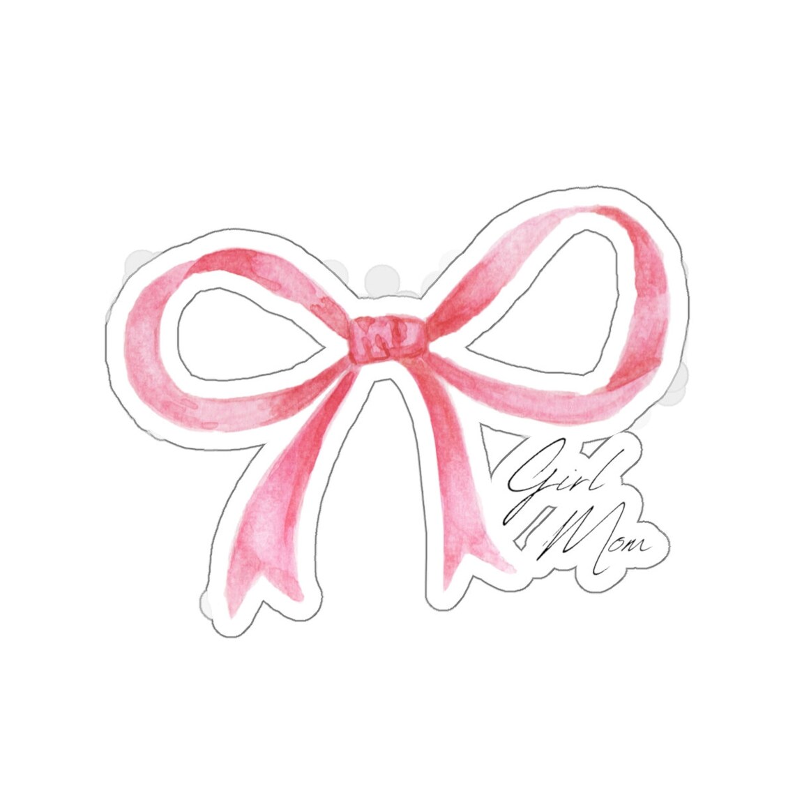 Trendy Girl Mom Watercolor Bow Sticker, New Mom Gift, Newborn Baby Girl ...