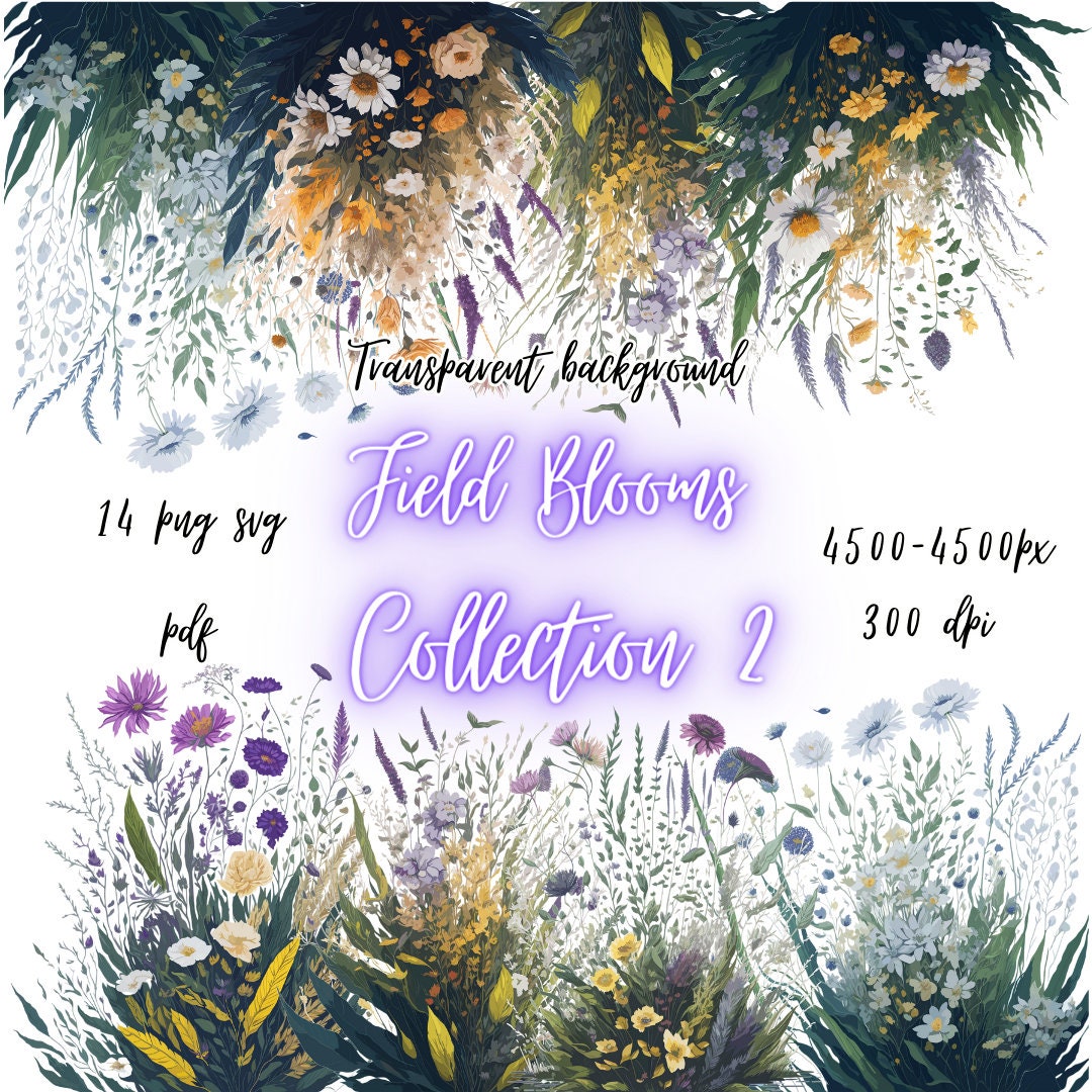 14 Field Blooms Clipart, Commercial Use, Transparent Png, Svg, Pdf ...
