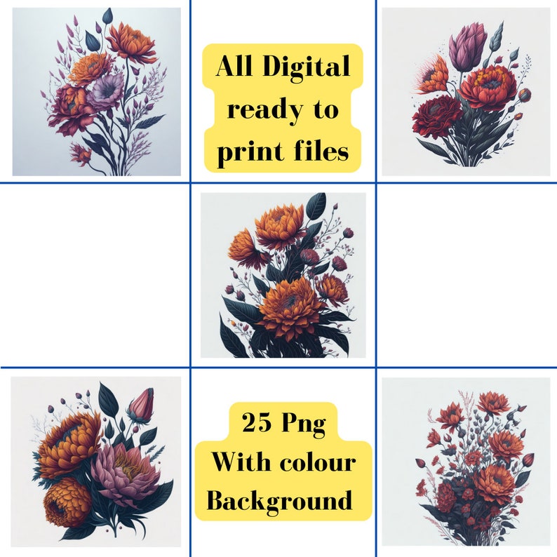 25 Watercolor Flowers Clipart, Commercial Use, Png, Floral Clipart ...