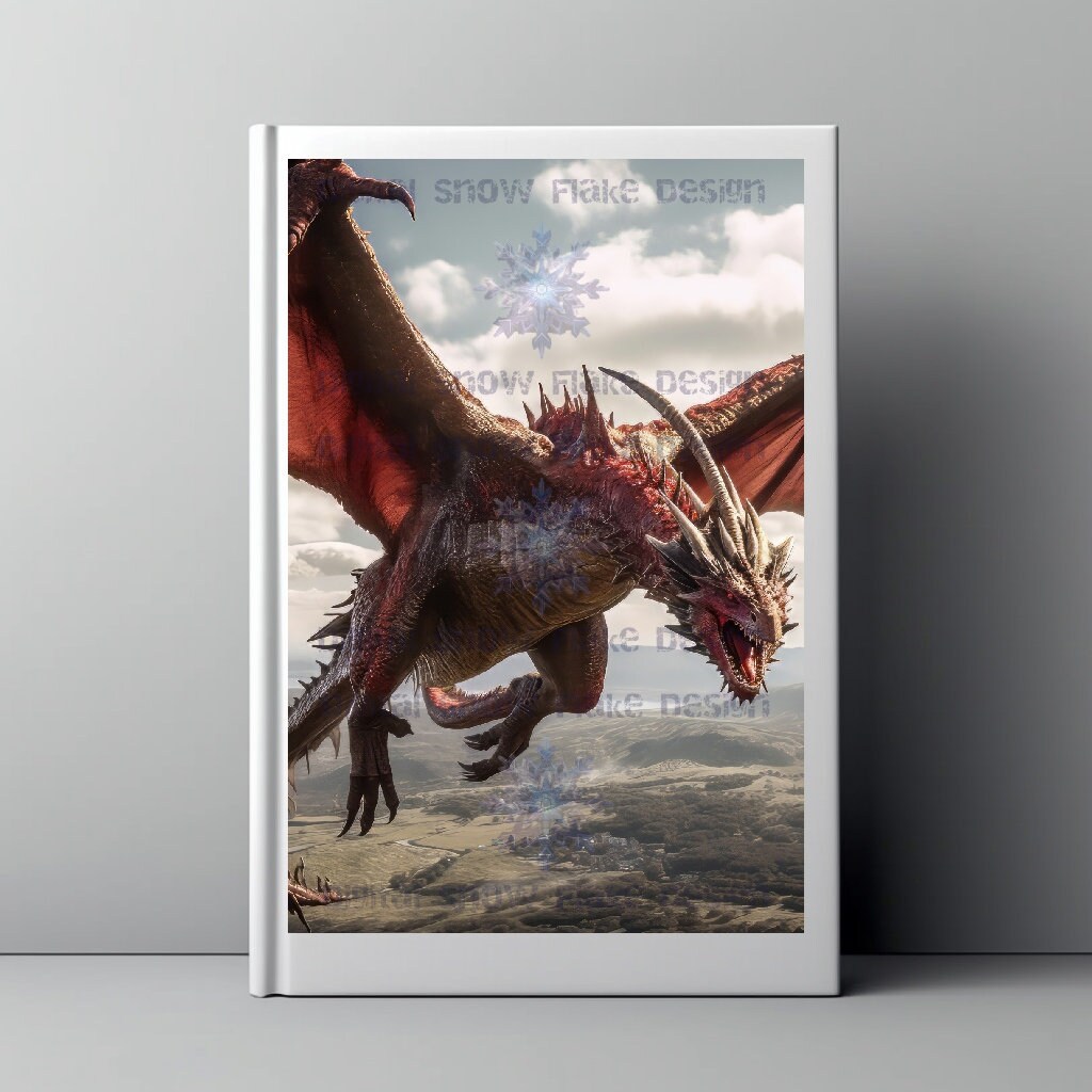 Red Dragon Art Instant Digital Download Fantasy Artwork in - Etsy
