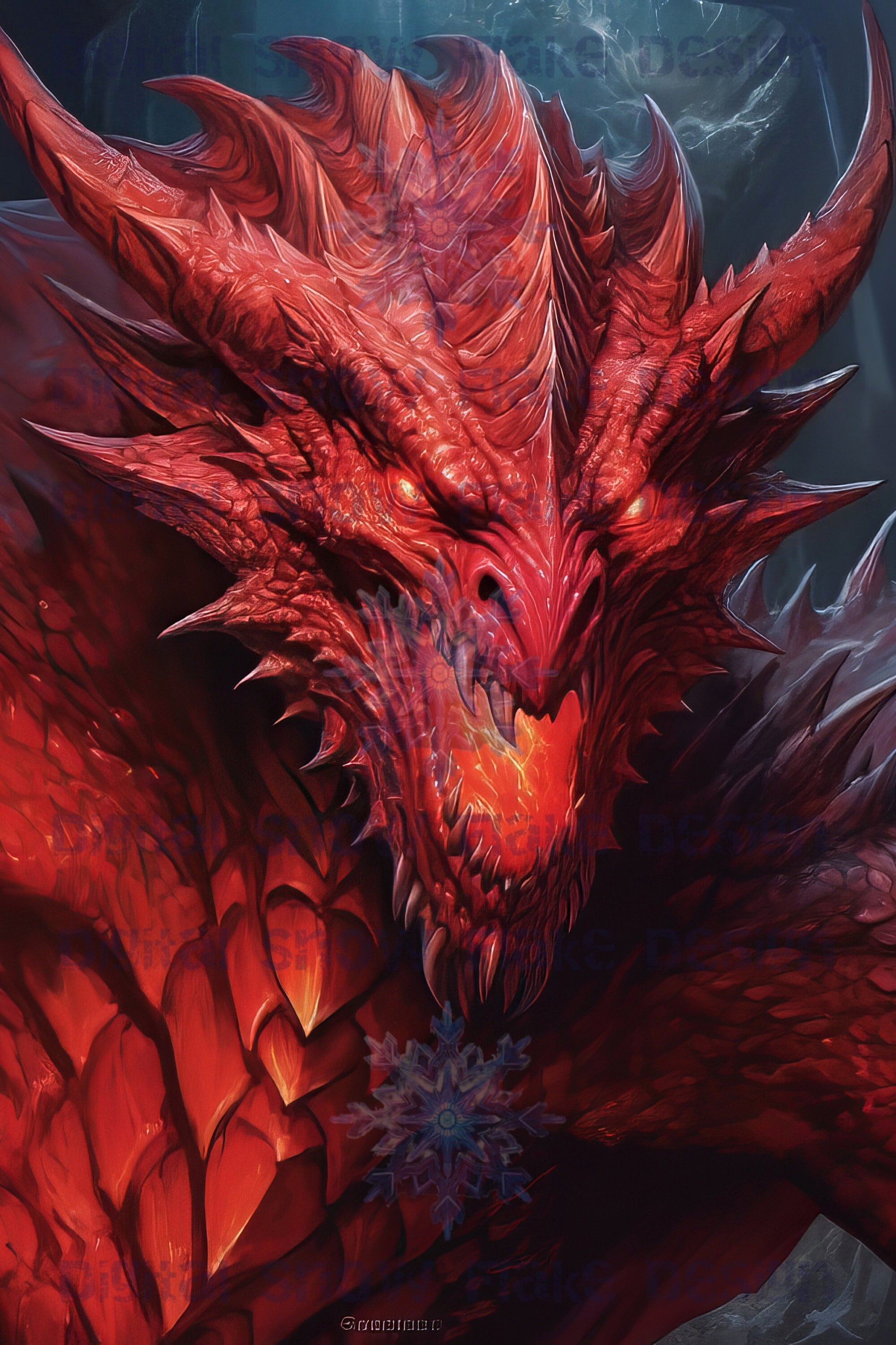 Red Dragon Art Instant Digital Download Fantasy Artwork in High ...