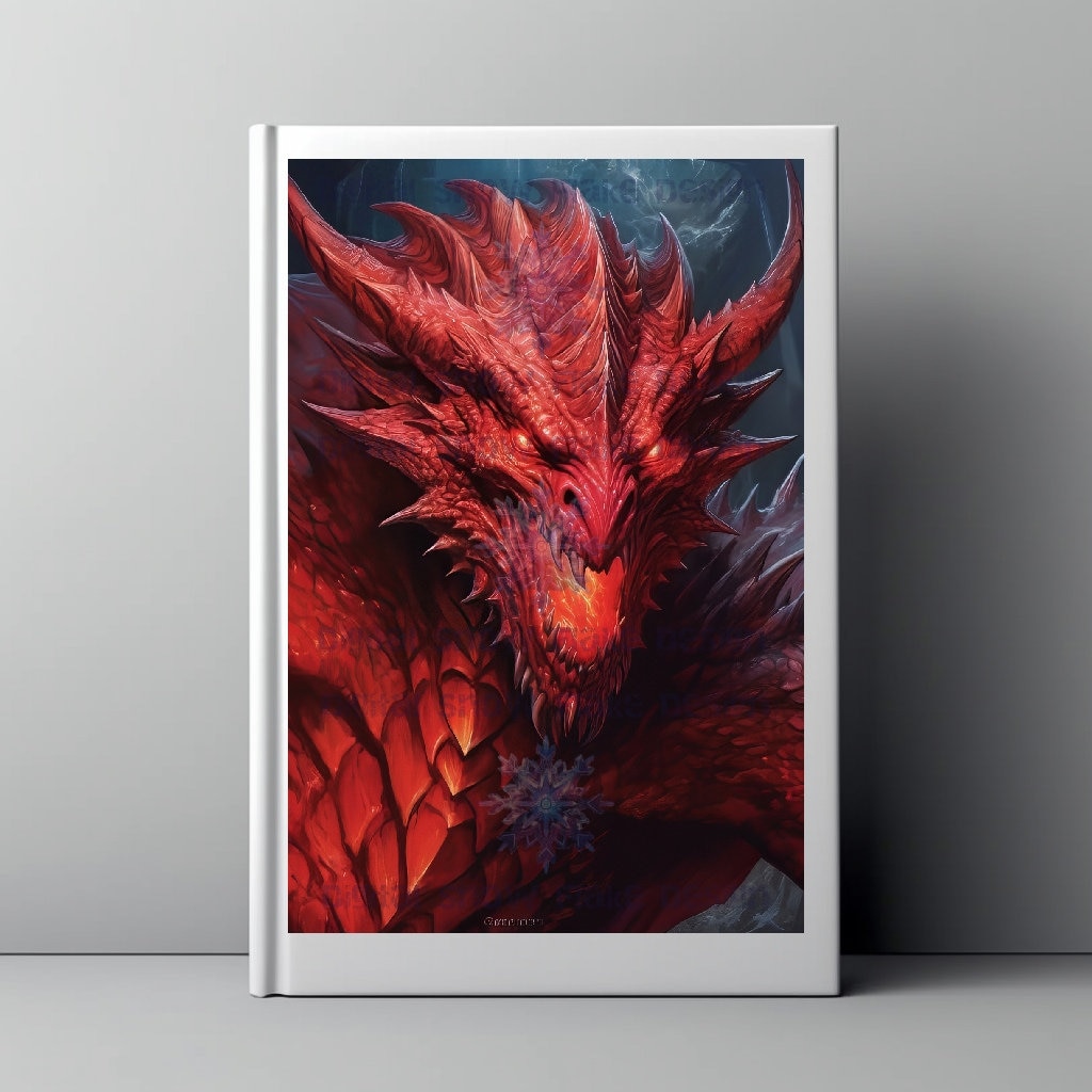 Red Dragon Art Instant Digital Download Fantasy Artwork in High ...