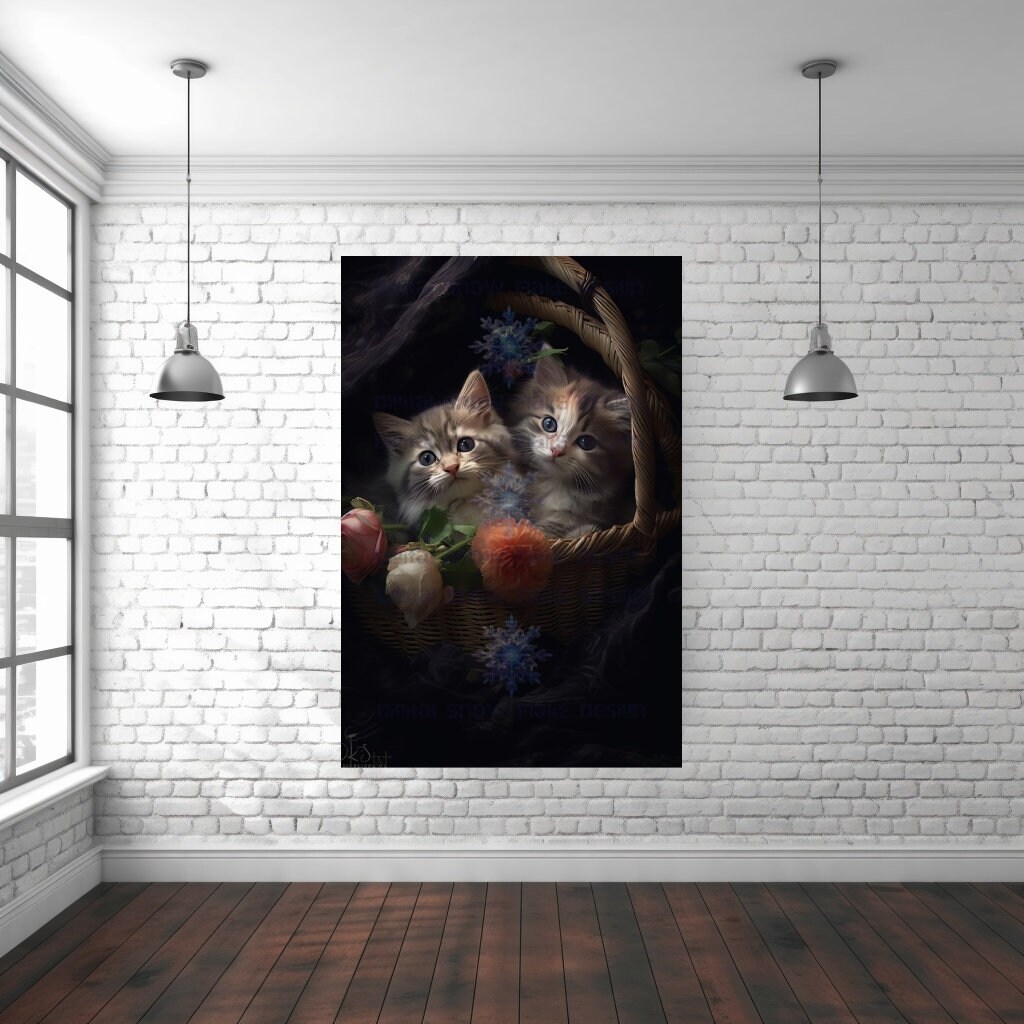 Cat Art | Digital Download | Instant Download | Home Decor | Kitten ...