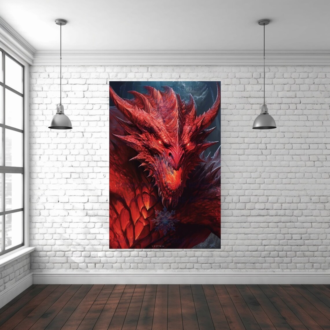 Red Dragon Art Instant Digital Download Fantasy Artwork in - Etsy