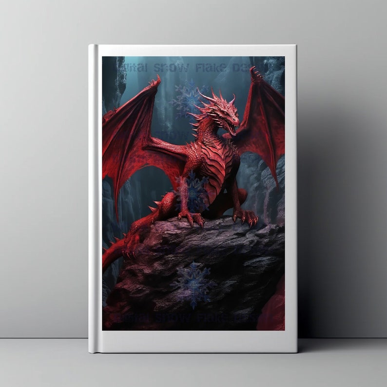 Red Dragon Art Instant Digital Download Fantasy Artwork in High ...