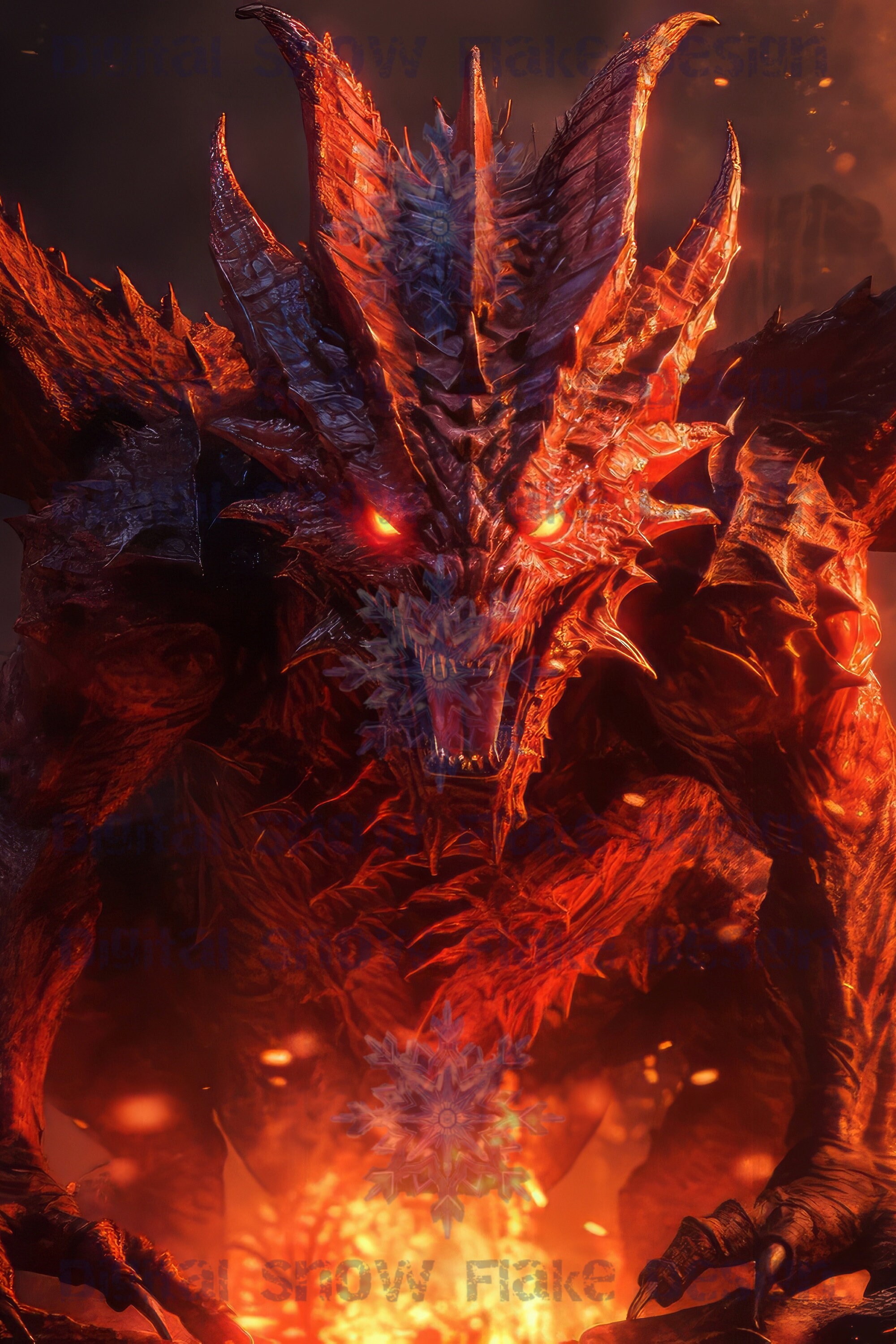 Red Dragon Art Instant Digital Download Fantasy Artwork in High ...