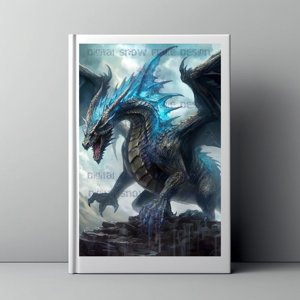 Blue Dragon Art Instant Digital Download Fantasy Artwork in High ...
