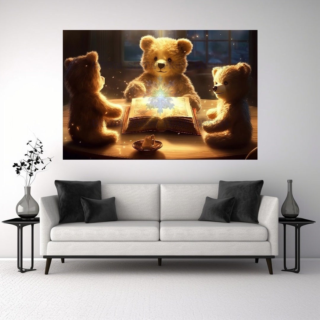 Enchanted Teddy Bears Storybook Art | Fantasy Digital Art | Home Decor ...