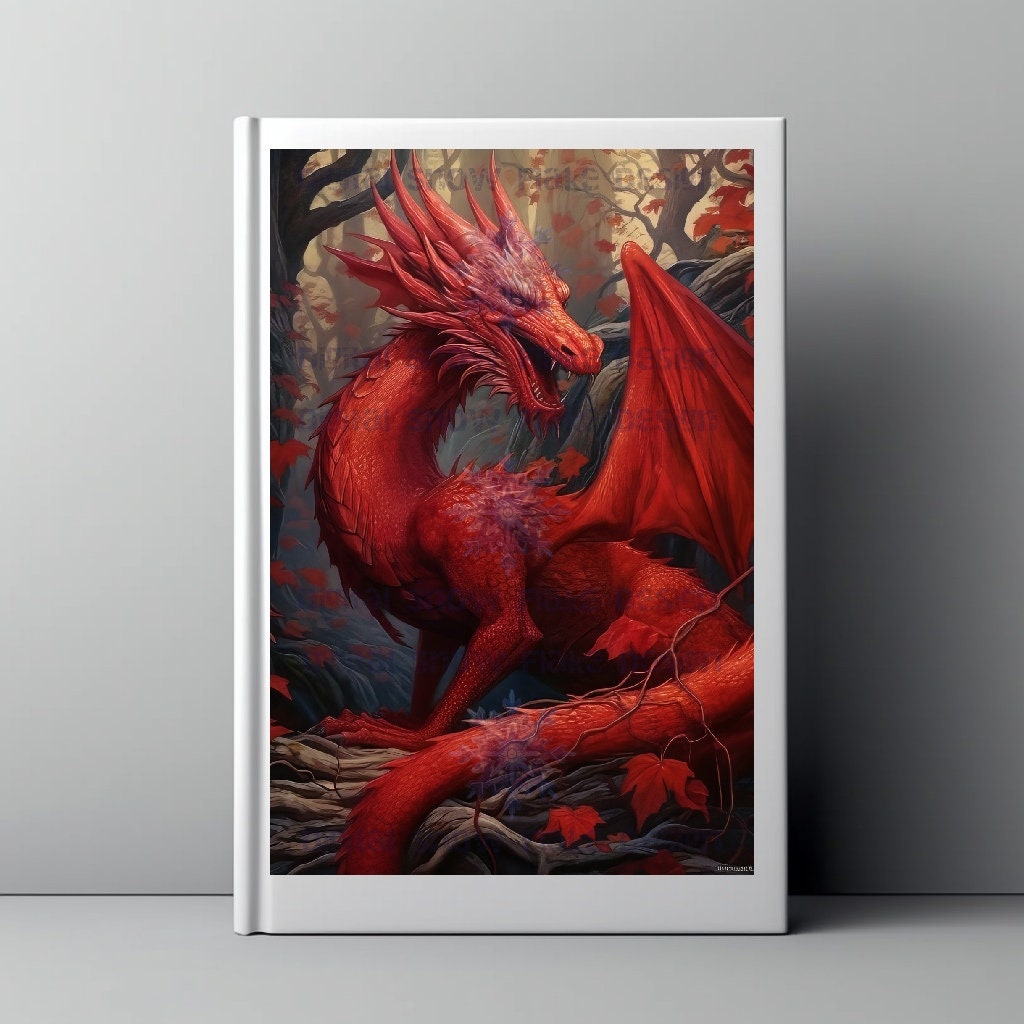 Red Dragon Art Instant Digital Download Fantasy Artwork in High ...