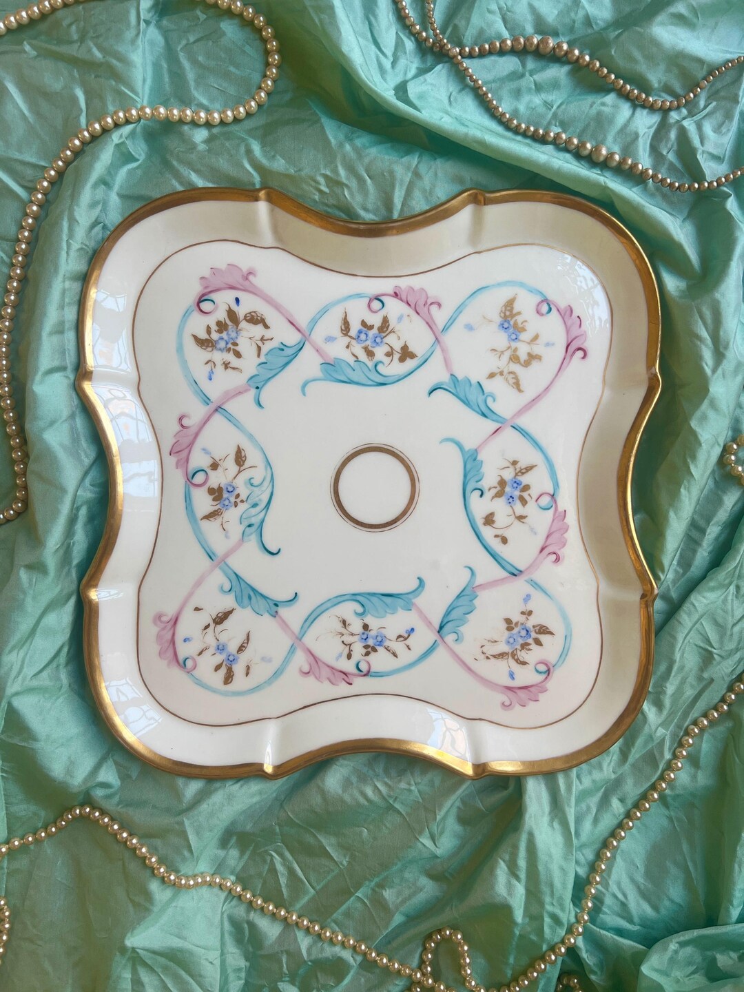 Antique Rococo Style Plate: Hand-painted Pastel Colors, Old Paris - Etsy