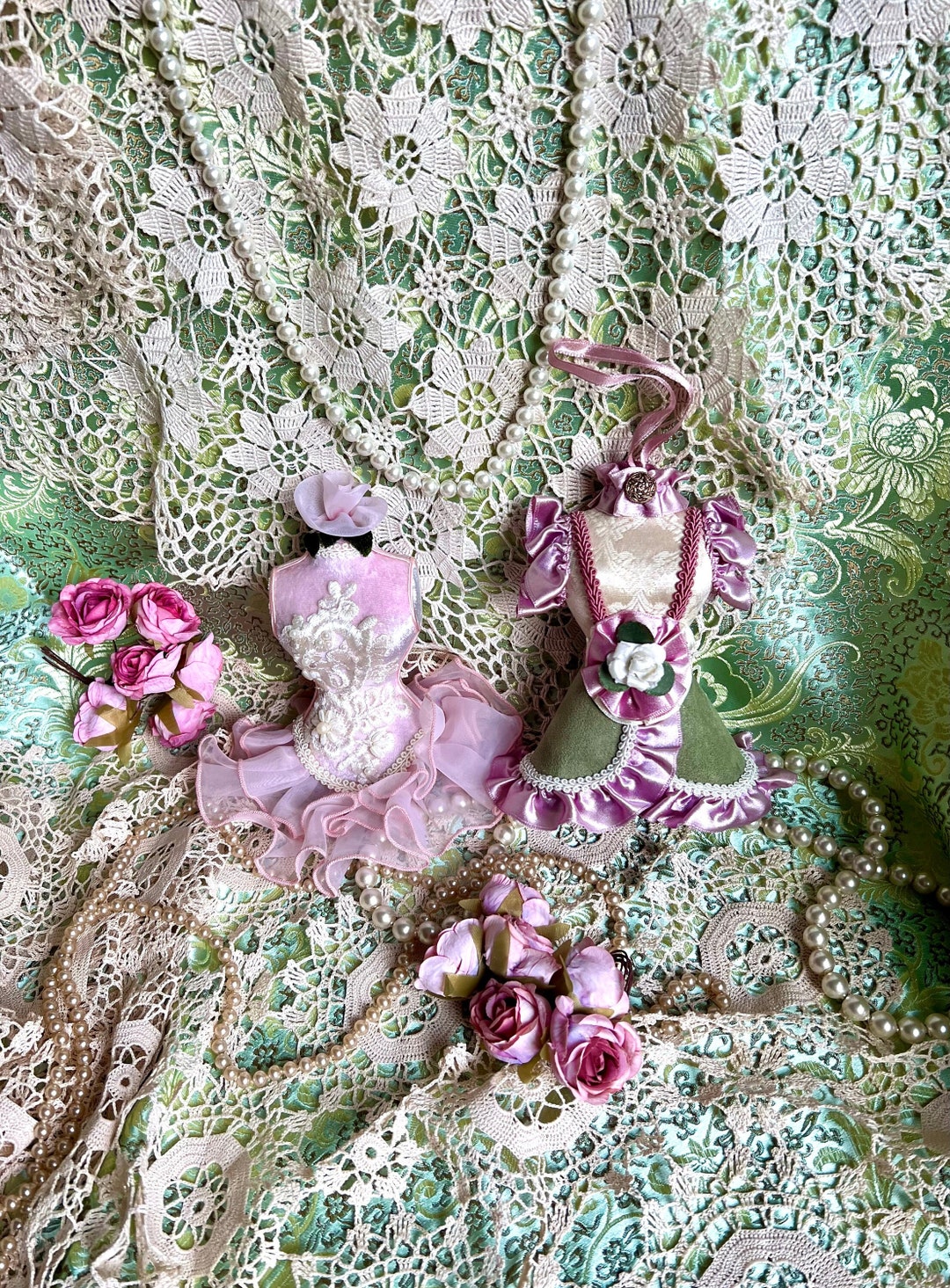 Set of Two Vintage Shabby Chic Mannequin Ornaments (5.5 Inches) - Etsy