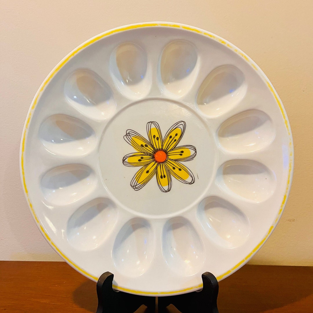 Vintage Mid-century Daisy Atomic Devilled Egg Plate/tray. MCM Egg Platter. - Etsy
