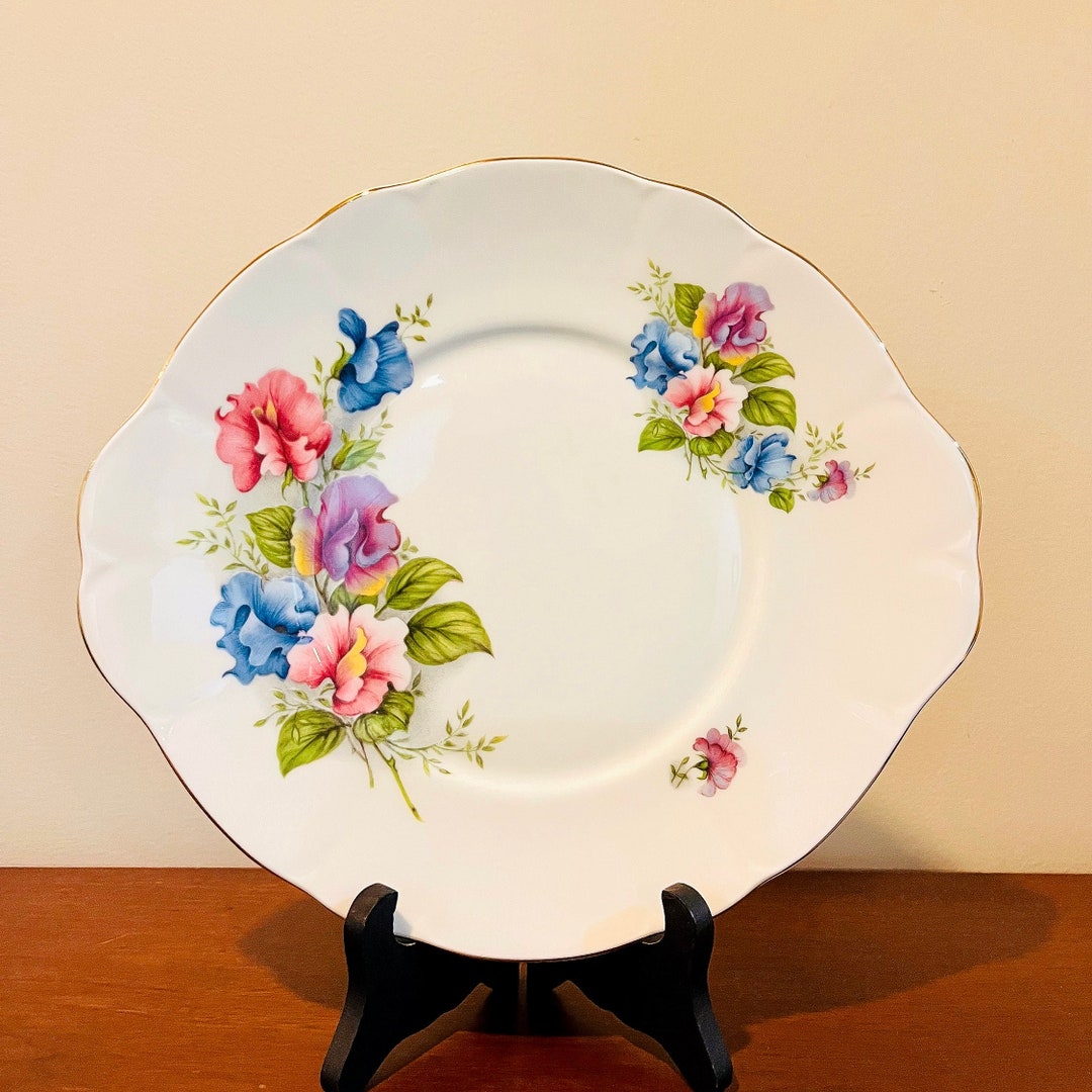Vintage Royal Victorian Bone China Plate, Sweet Pea Pattern - Etsy