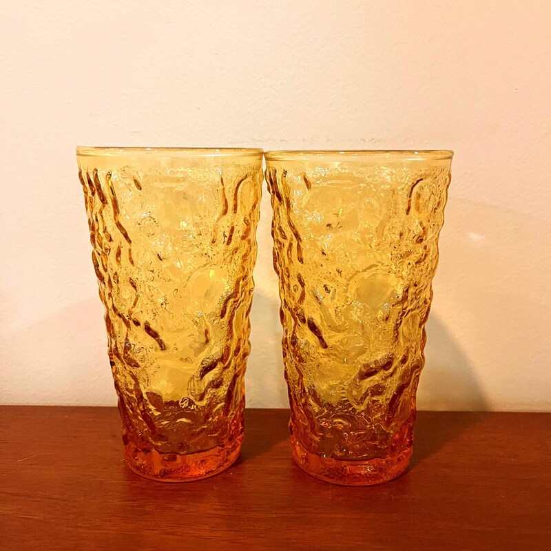 Amber Textured Glass - Etsy