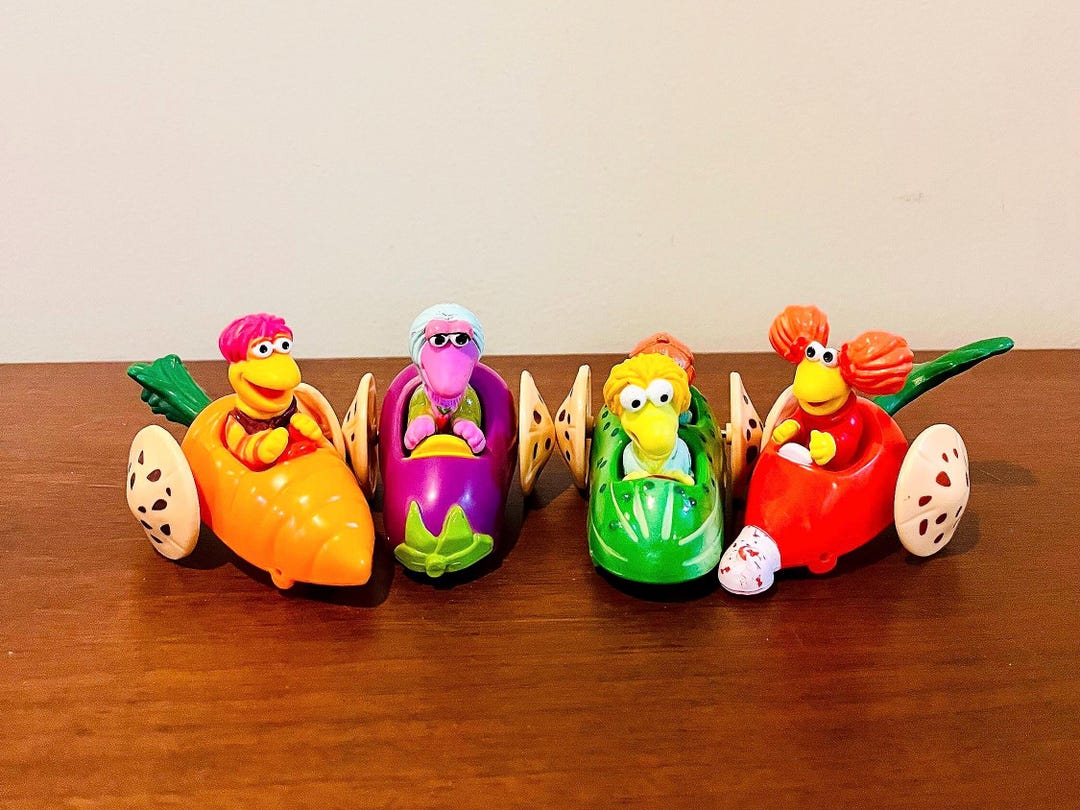 4 Vintage Mcdonalds Happy Meal Toys, Fraggle Rock Vegetable Cars ...