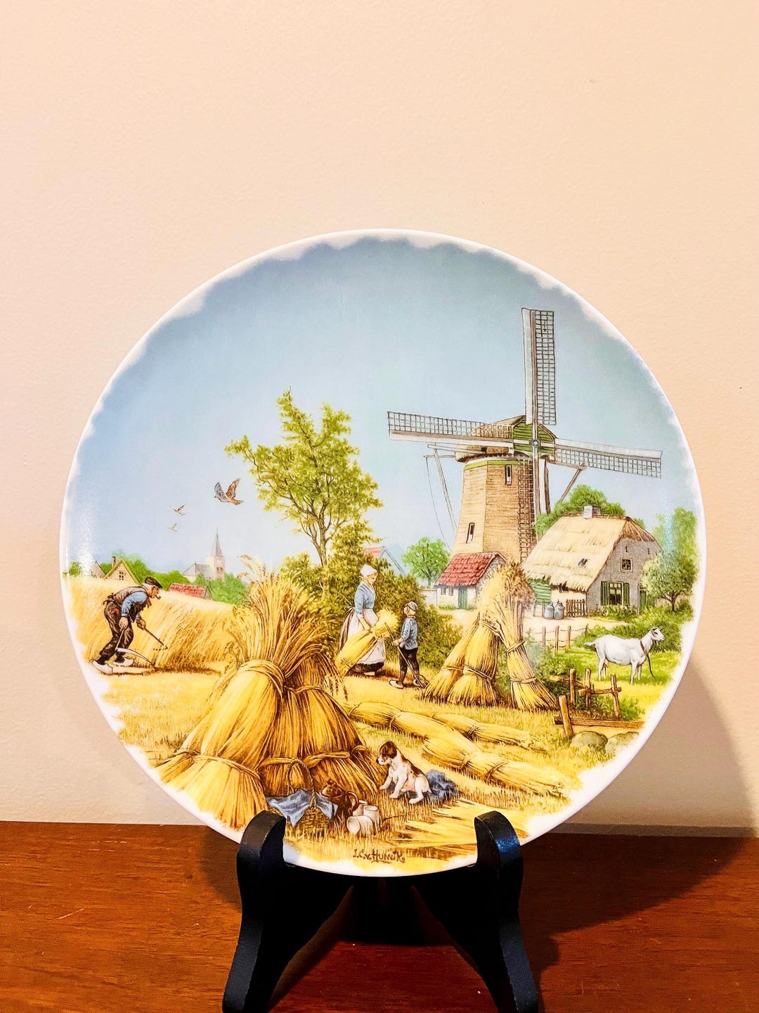 Vintage Made in Holland Dutch Porcelain Wall Plate. Van Hunnik ...