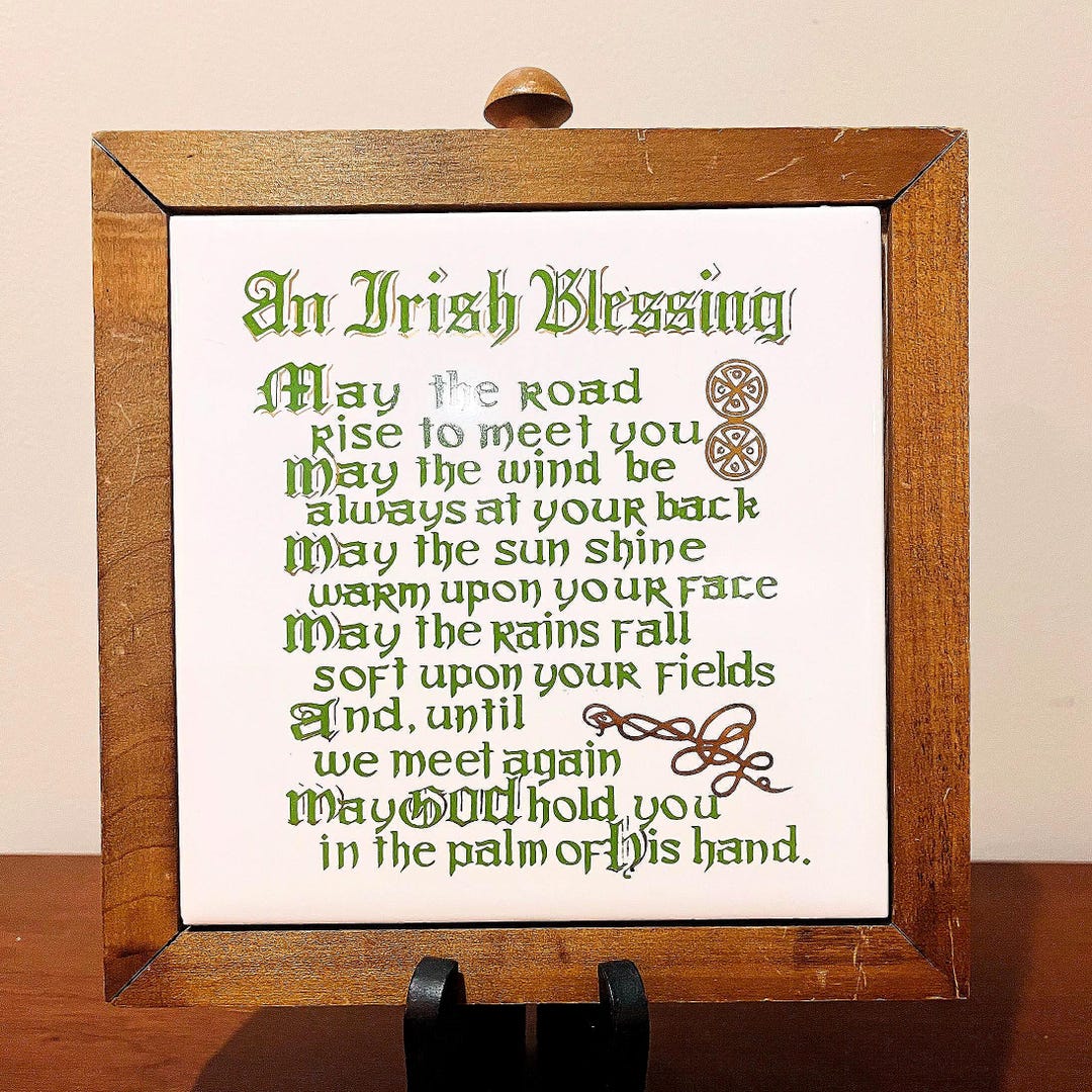 Vintage Irish Blessing Trivet, Secret Key Holder, St. Patrick's Day ...