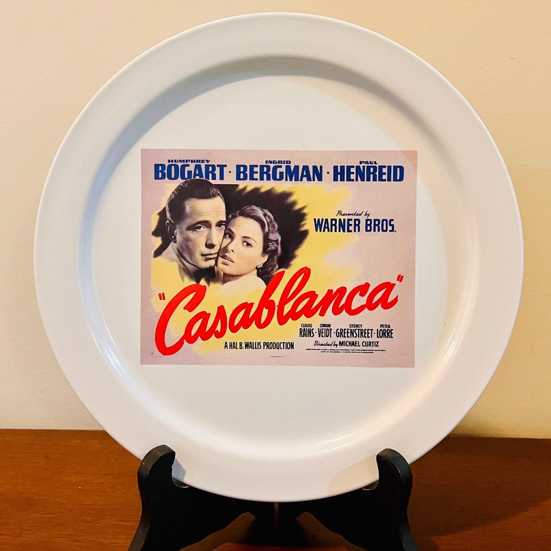 Vintage 2002 Humphrey Bogart Ingrid Bergman Casablanca 8” Pottery Barn ...