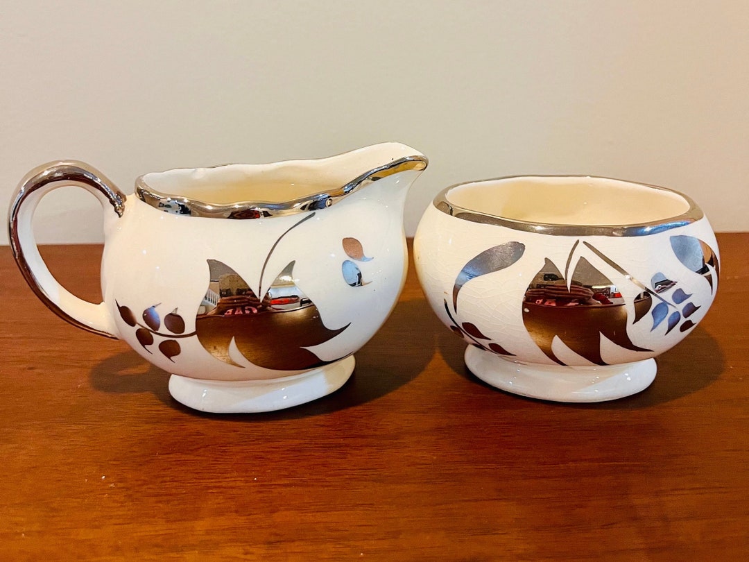 Vintage Lancaster Sandland Cream and Sugar With Beautiful Botanical ...