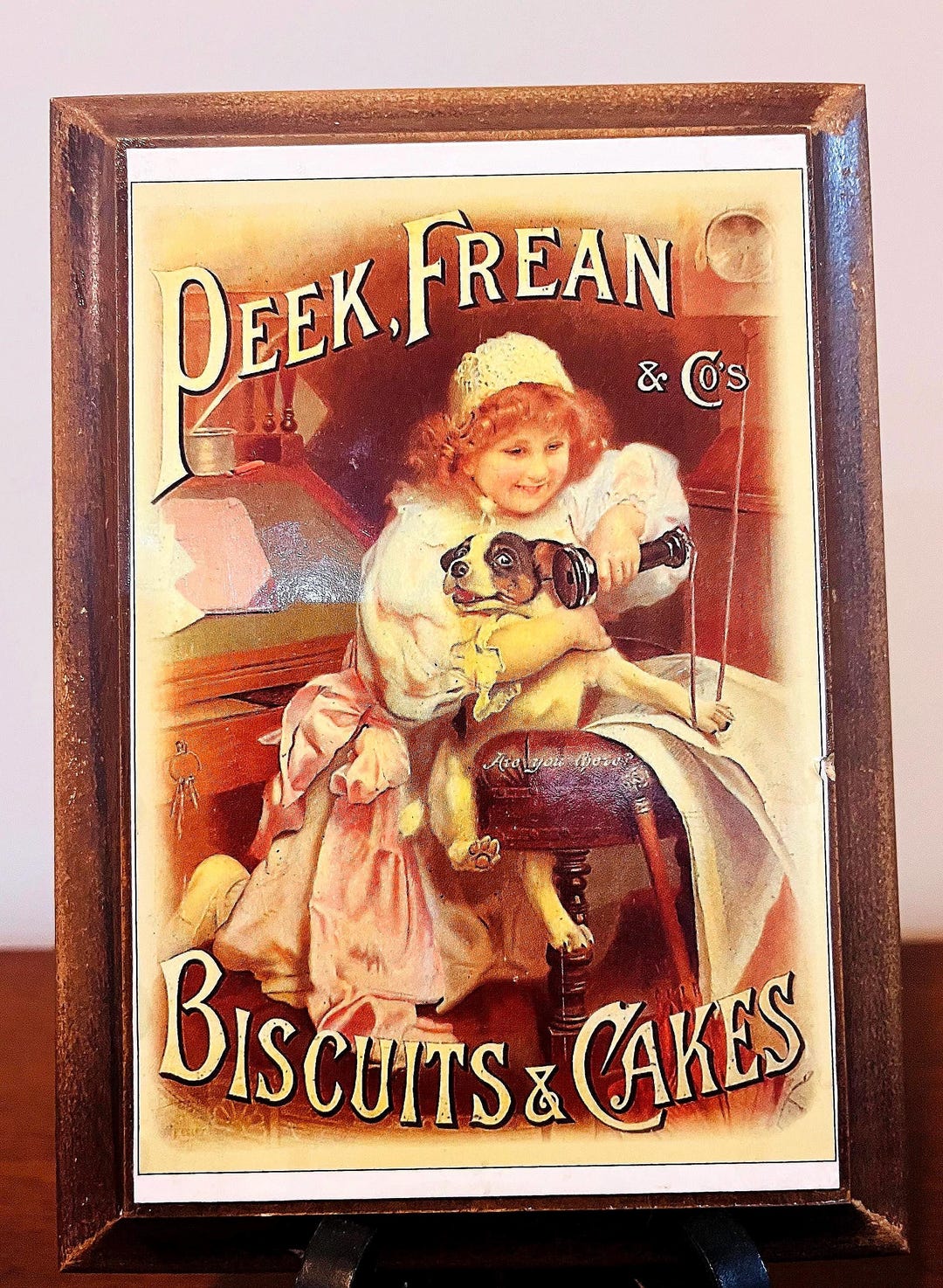 Vintage Peek Frean and Company Biscuit and Cakes Advertisement on Wood ...