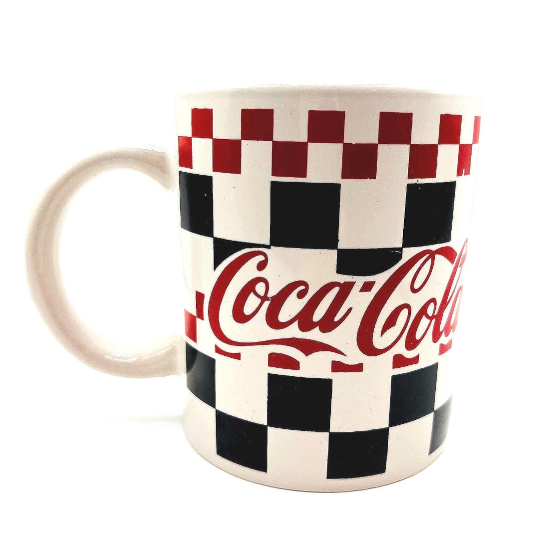 Vintage 2002 Coca-cola Checkerboard Mug, Gibson Design - Etsy