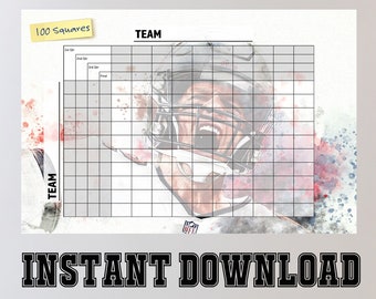 Super Bowl Squares 100 Boxes - Etsy