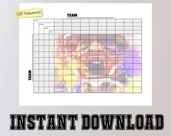 25 Squares Printable Football Squares Game Instant Download Super Bowl ...