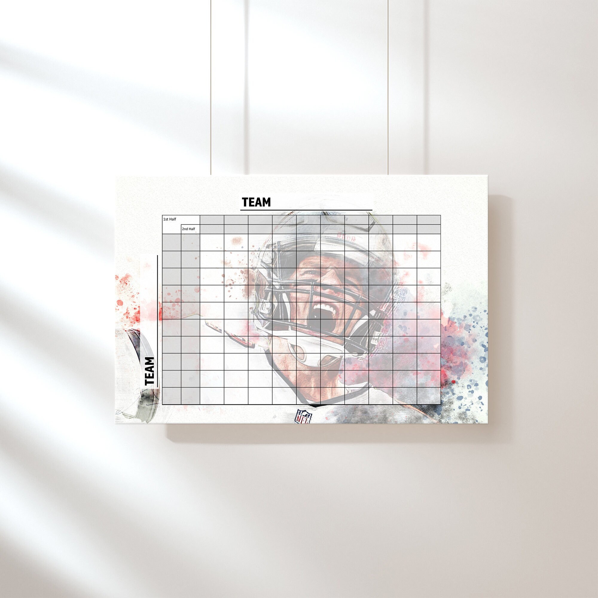 Printable Super Bowl Squares Halftime 100 | Squares Game | Instant ...