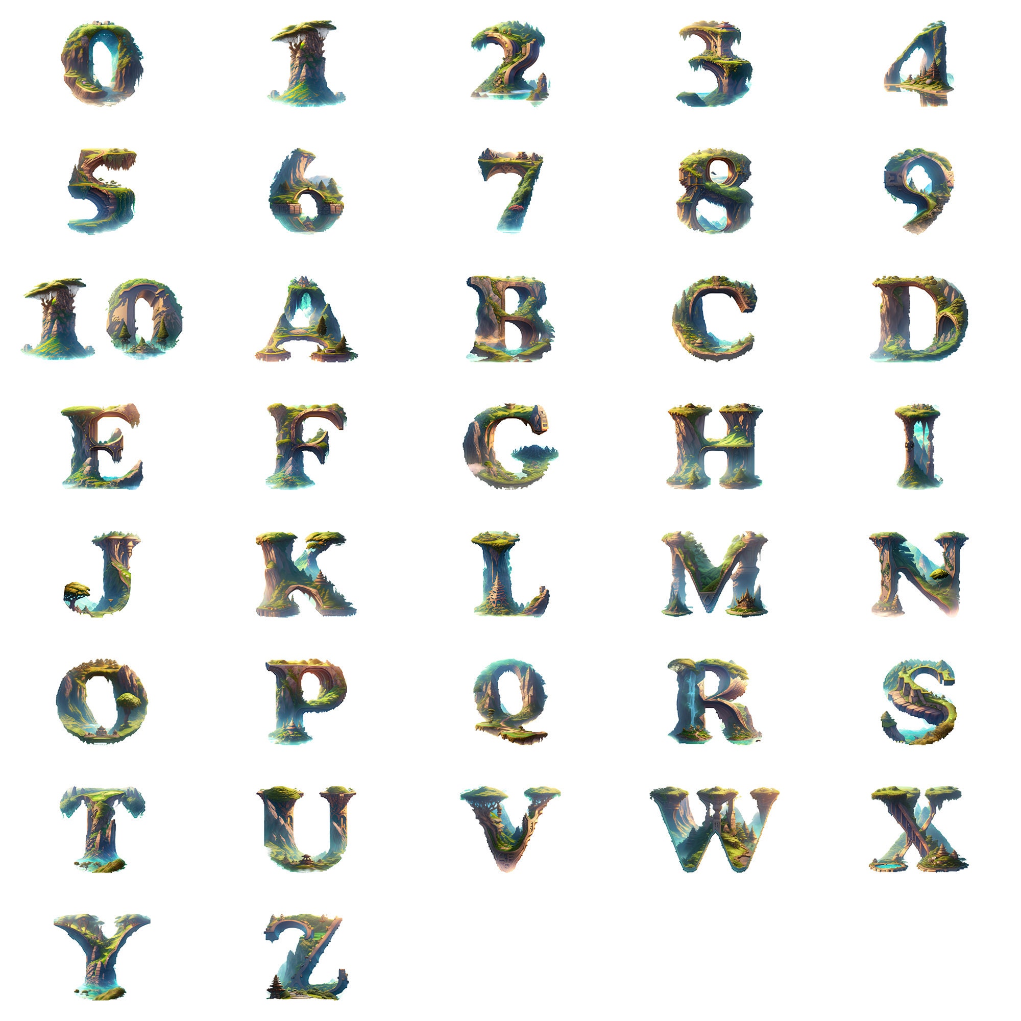 Zelda PNG Letters and Numbers Hyrule's Legendary PNG Files Design A-Z ...