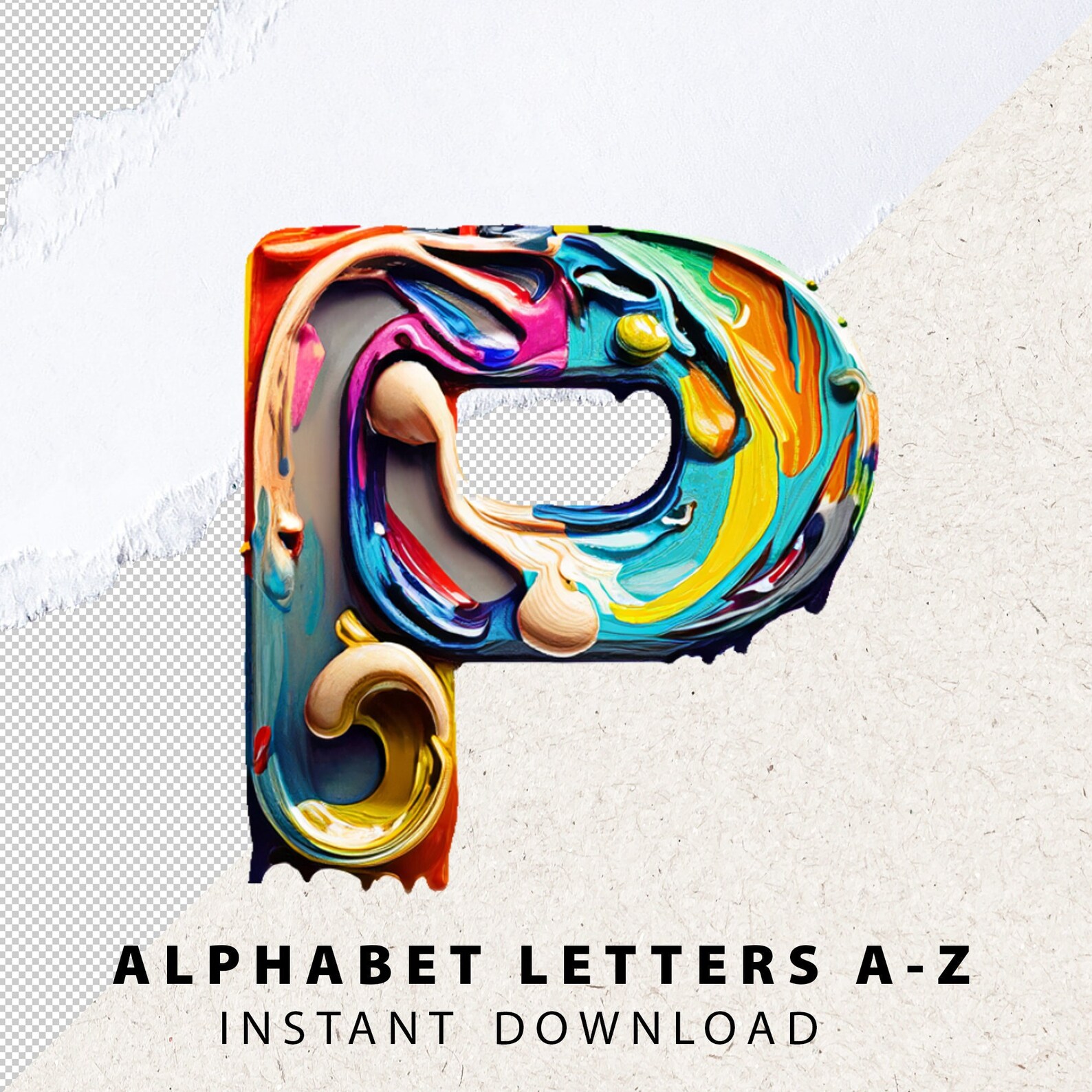 Oil Paint Letters PNG Numbers Set Oil Paint Bundle A-Z Alphabet Ai ...