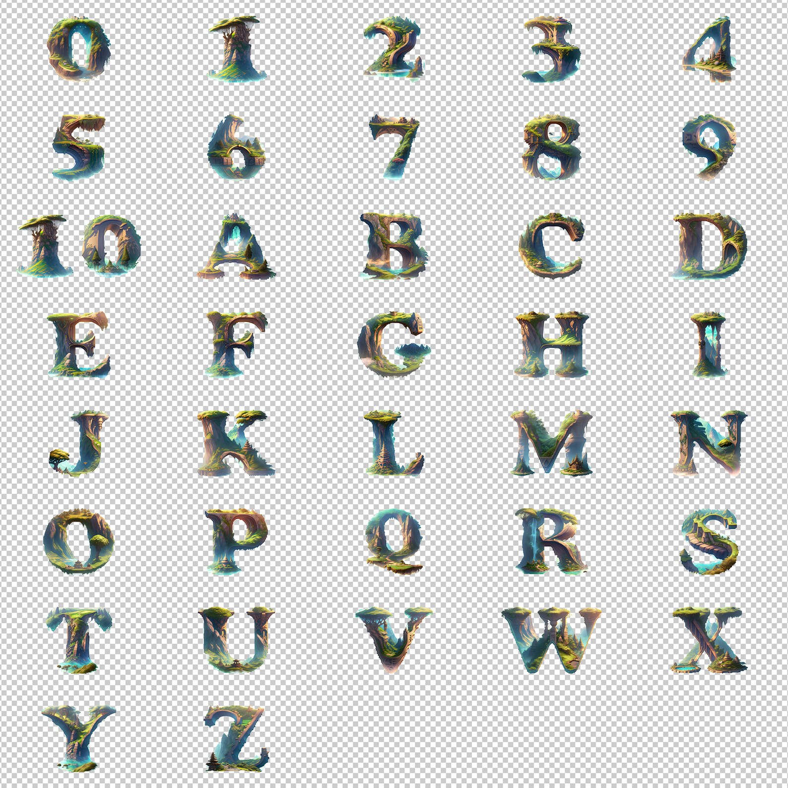Zelda PNG Letters and Numbers Hyrule's Legendary PNG Files Design A-Z ...