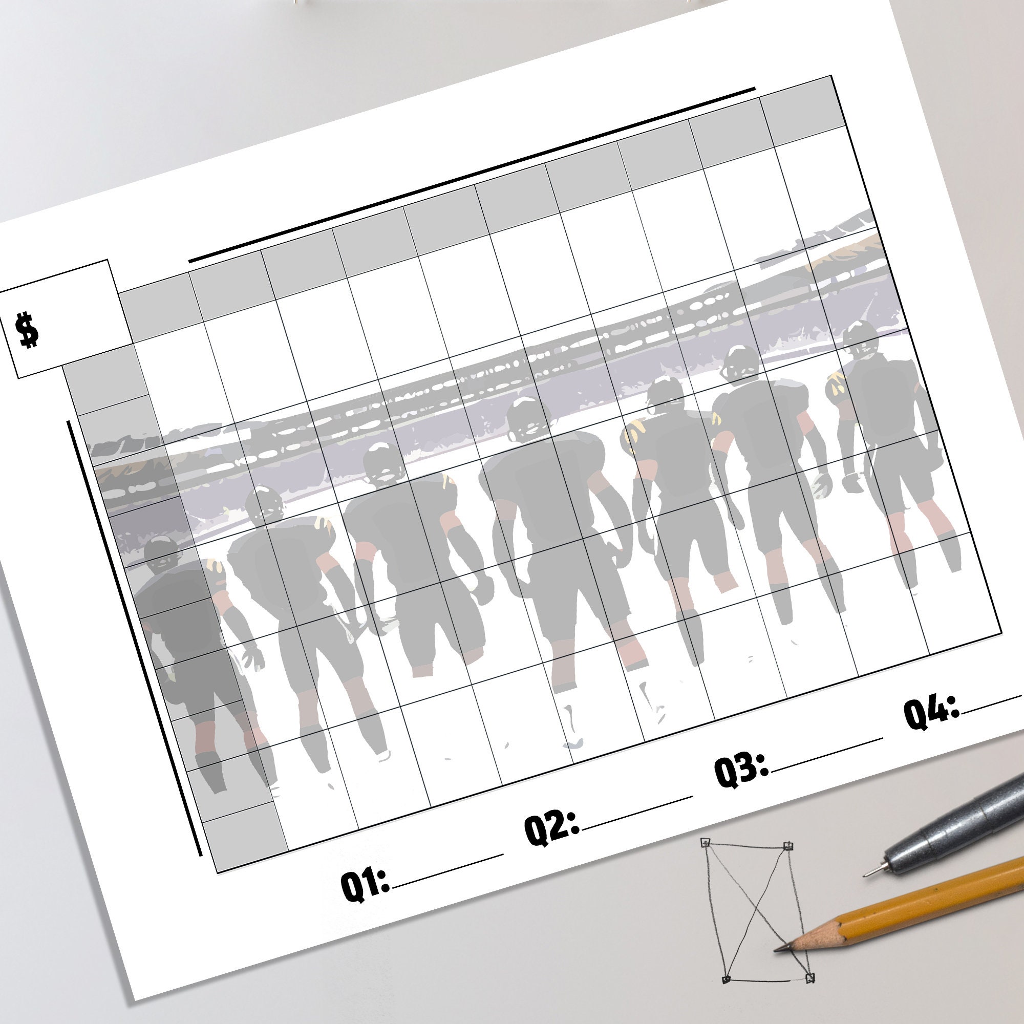 Super Bowl 2024 LVIII Printable Game Page, 50 Squares Football Pool ...