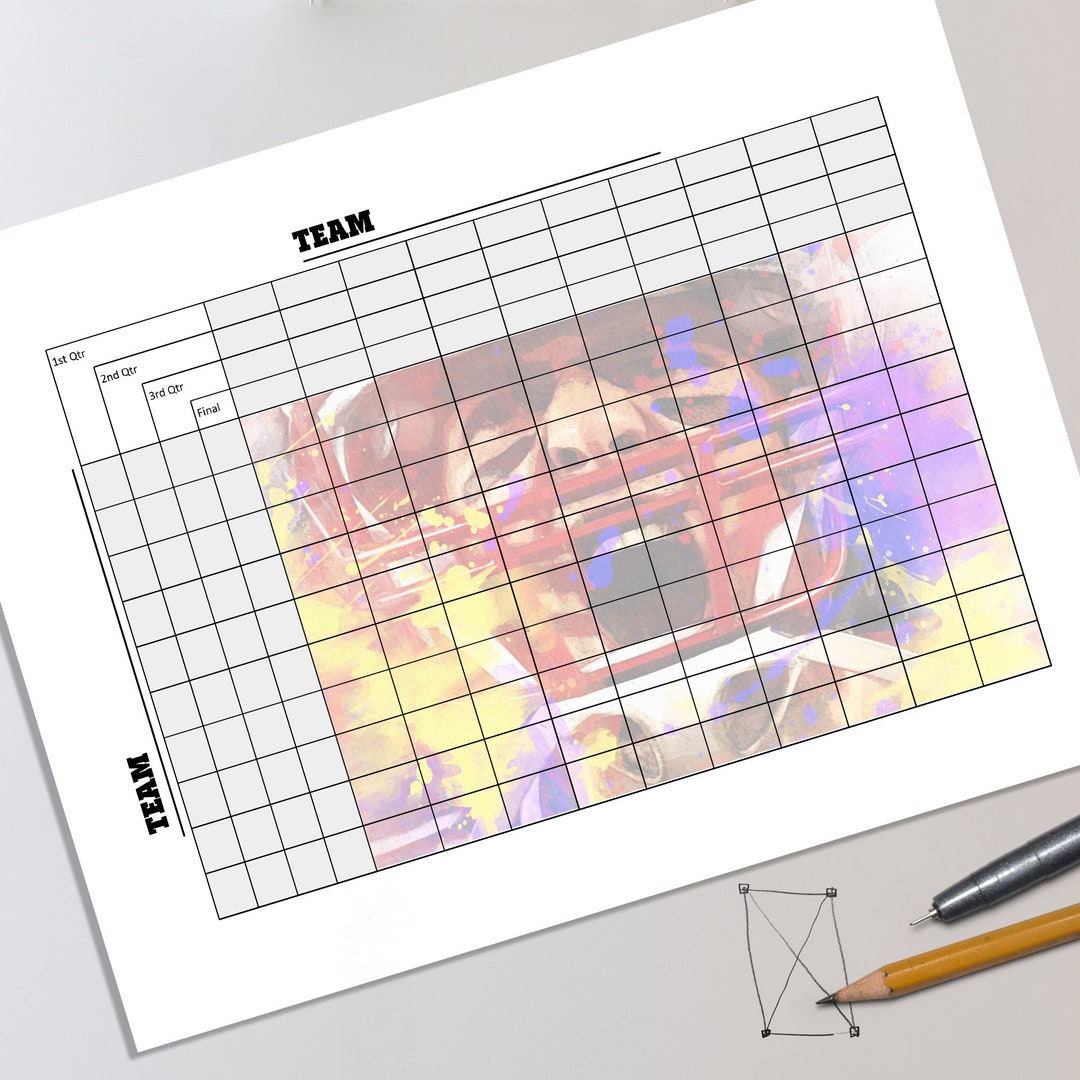 Printable Football Squares Quarters 100 Squares Game Instant Download ...
