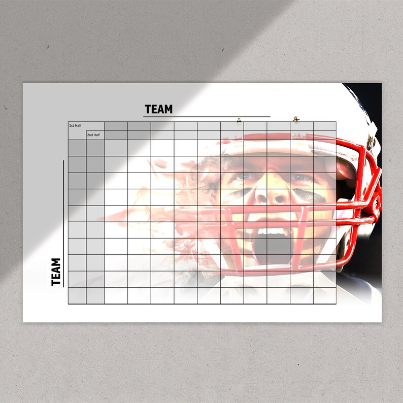 Printable Super Bowl Squares Halftime 100 | Squares Game | Instant ...