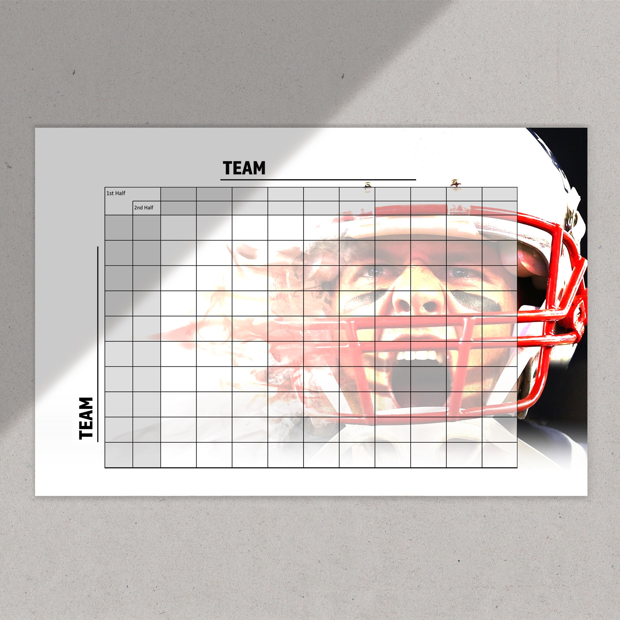 Printable Super Bowl Squares Halftime 100 | Squares Game | Instant ...