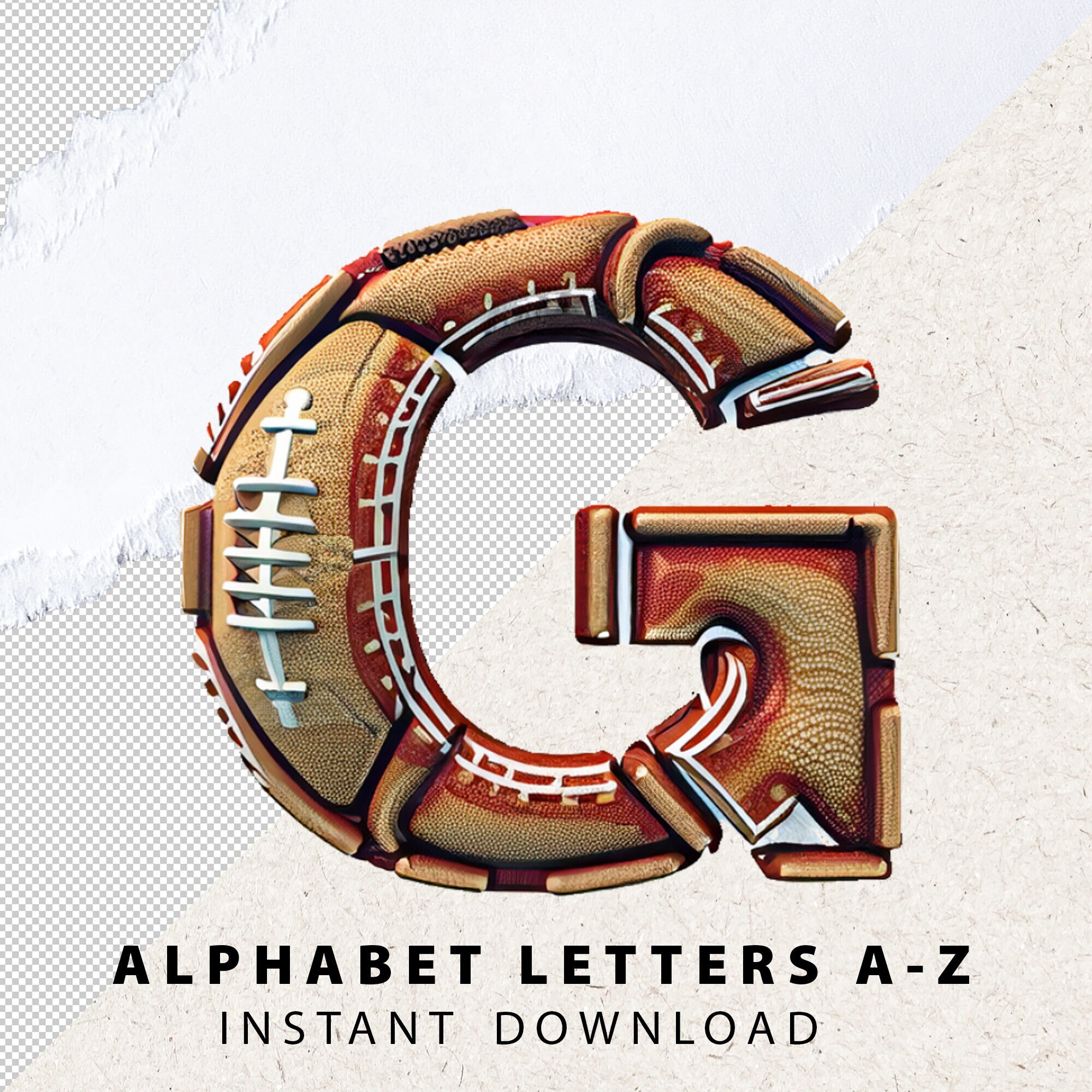 American Football Letters PNG Split, Alphabet PNG Football AI Art ...