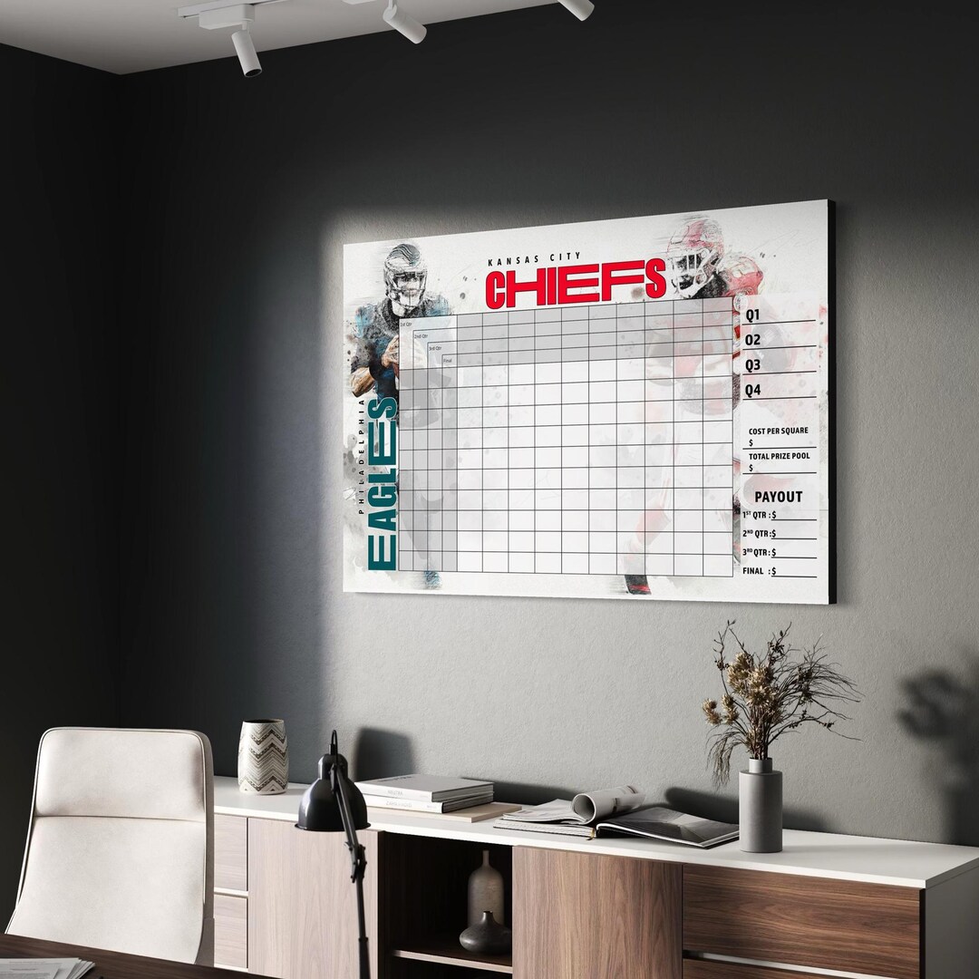 Printable Football Squares for the Big Game 2025 100 Numbered Squares ...