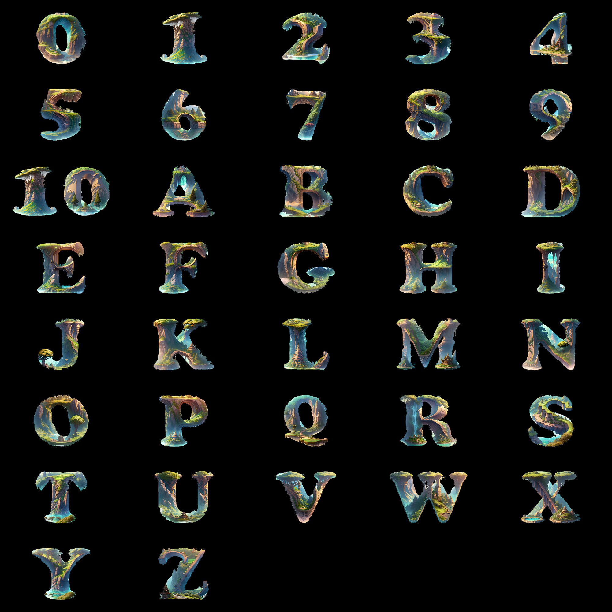 Zelda PNG Letters and Numbers Hyrule's Legendary PNG Files Design A-Z ...