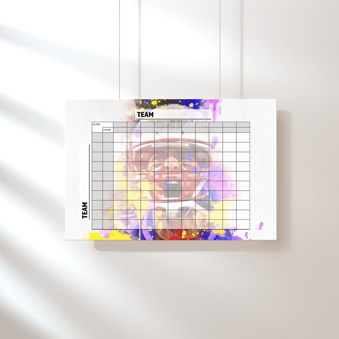 Printable Super Bowl Squares Halftime 100 Squares Game Instant Download ...