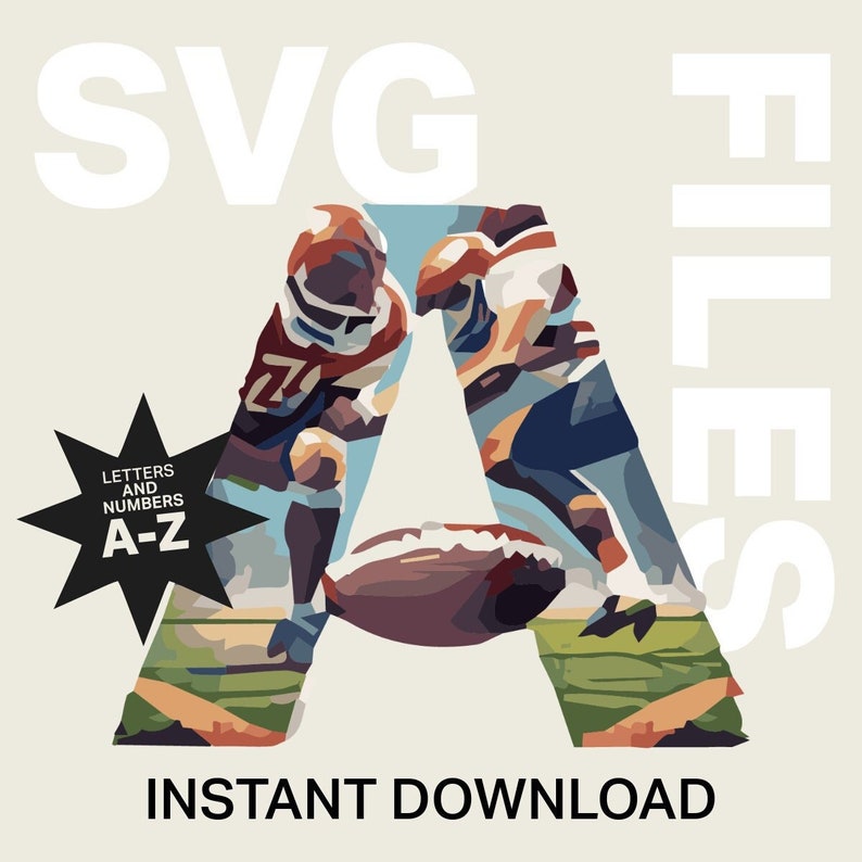 Football Player Numbers Svg Bundle Football Svg Football Number Font ...