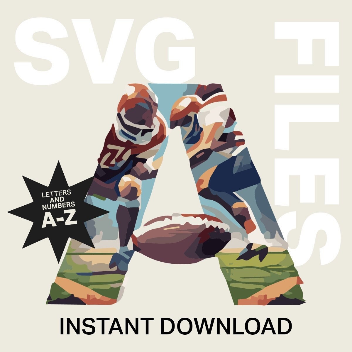 Football Player Numbers Svg Bundle Football Svg Football Number Font ...
