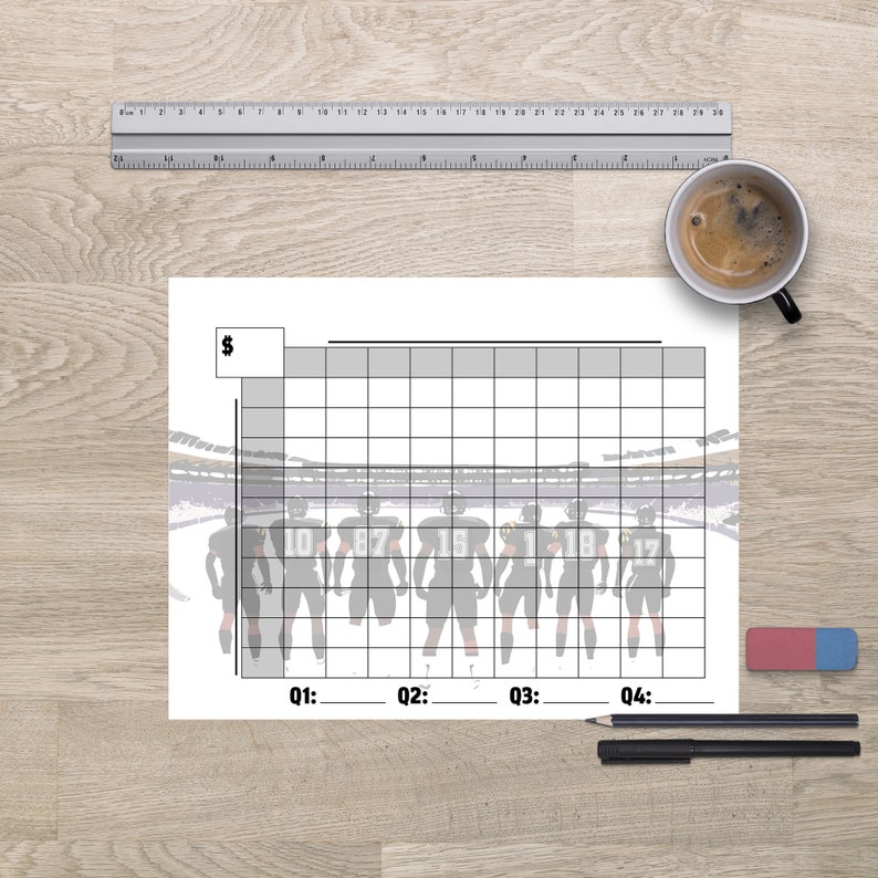 Super Bowl 2024 LVIII Printable Game Page, 100 Squares Football Pool ...